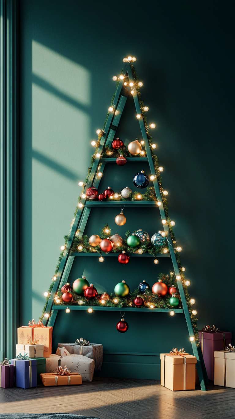 17+ Unique Christmas Ladder Tree Ideas to Inspire Your Holiday Decor