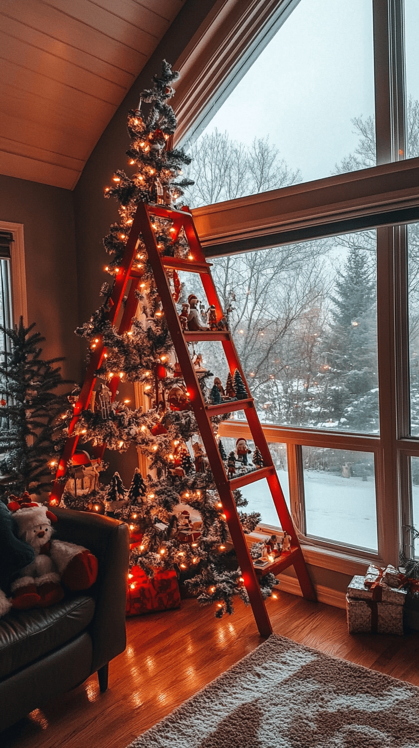 17+ Unique Christmas Ladder Tree Ideas to Inspire Your Holiday Decor