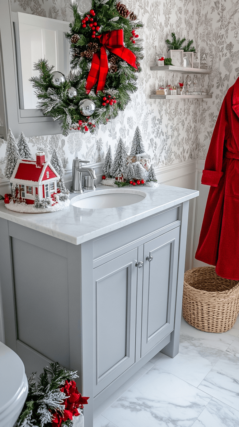 21+ Creative Christmas Bathroom Decor Ideas for a Festive Vibe