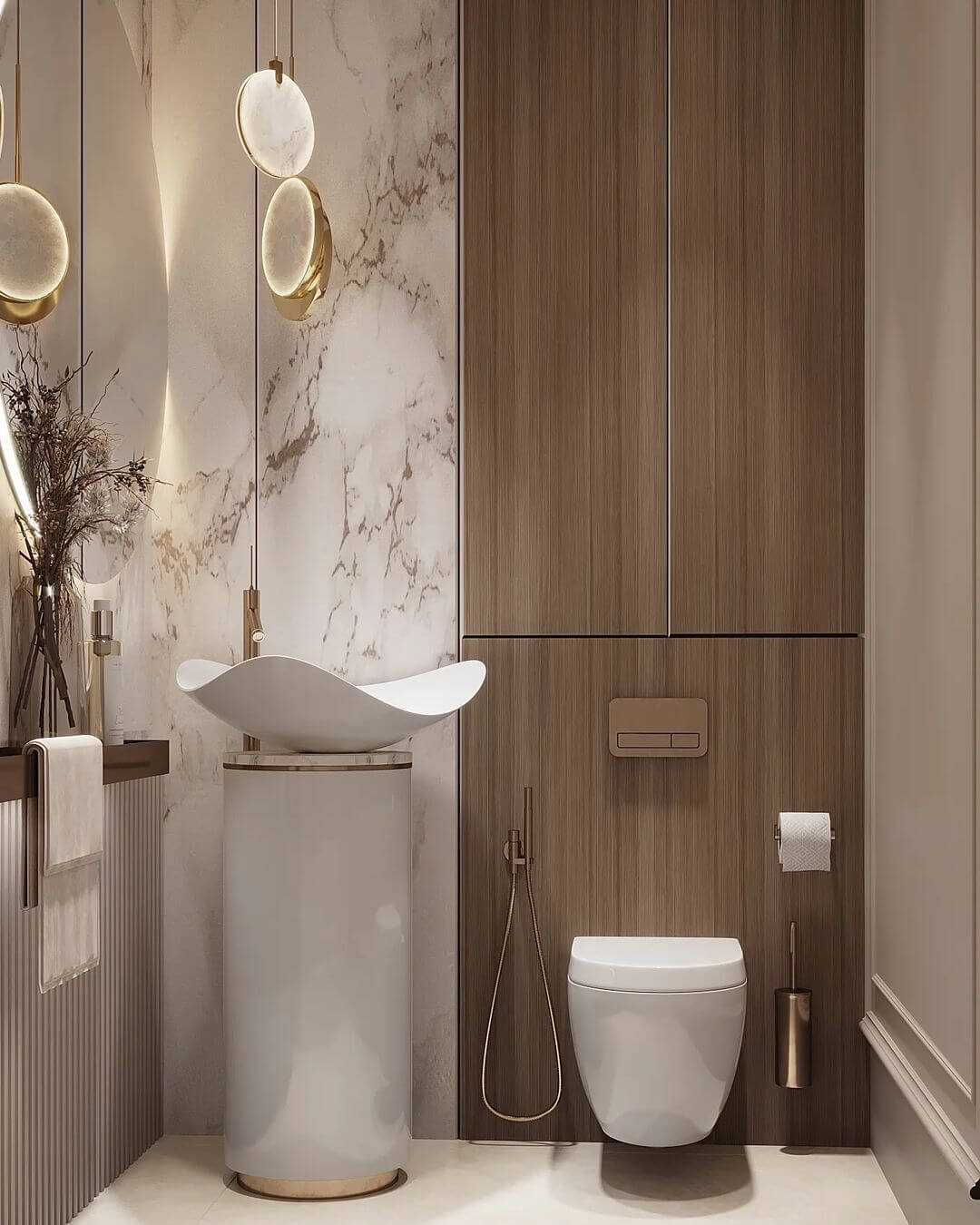 21+ Modern Guest Bathroom Ideas with Tubs and Dark Cabinets - Evinco Design