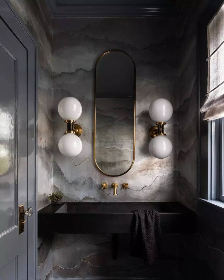 21+ Modern Guest Bathroom Ideas with Tubs and Dark Cabinets - Evinco Design