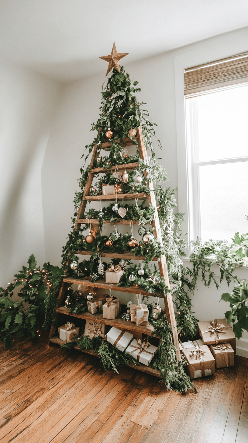 17+ Unique Christmas Ladder Tree Ideas to Inspire Your Holiday Decor