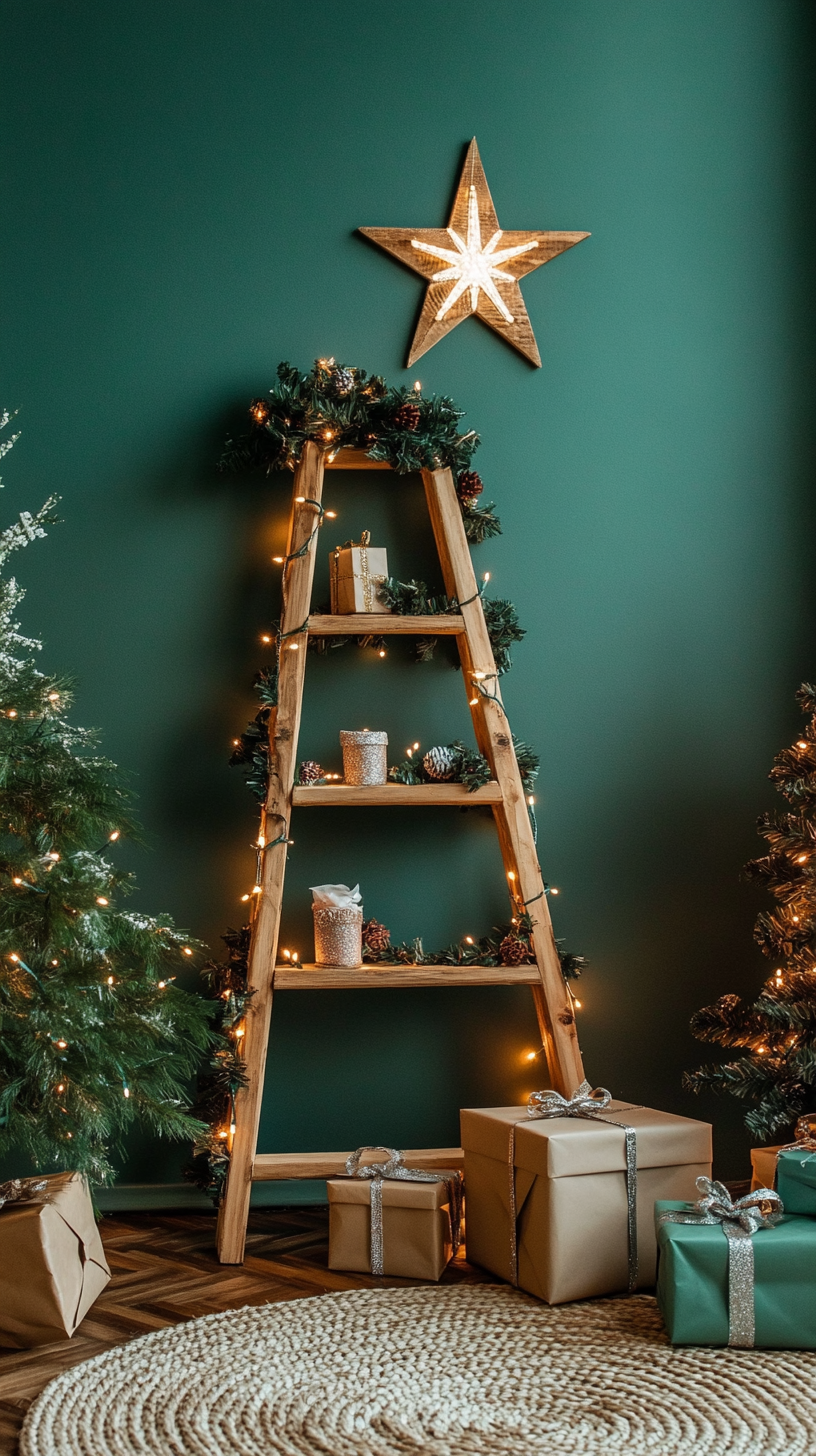 17+ Unique Christmas Ladder Tree Ideas to Inspire Your Holiday Decor