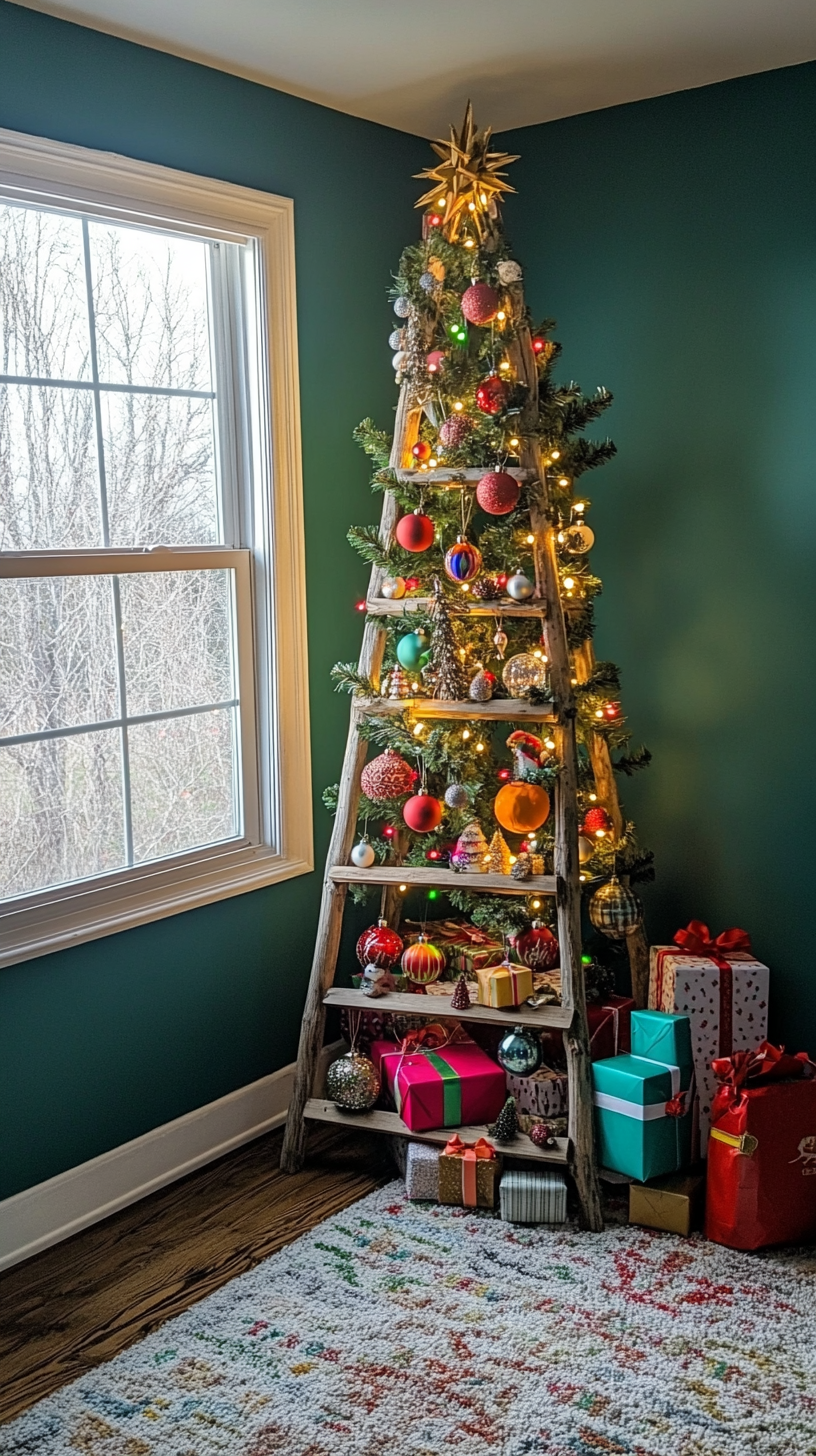 17+ Unique Christmas Ladder Tree Ideas to Inspire Your Holiday Decor