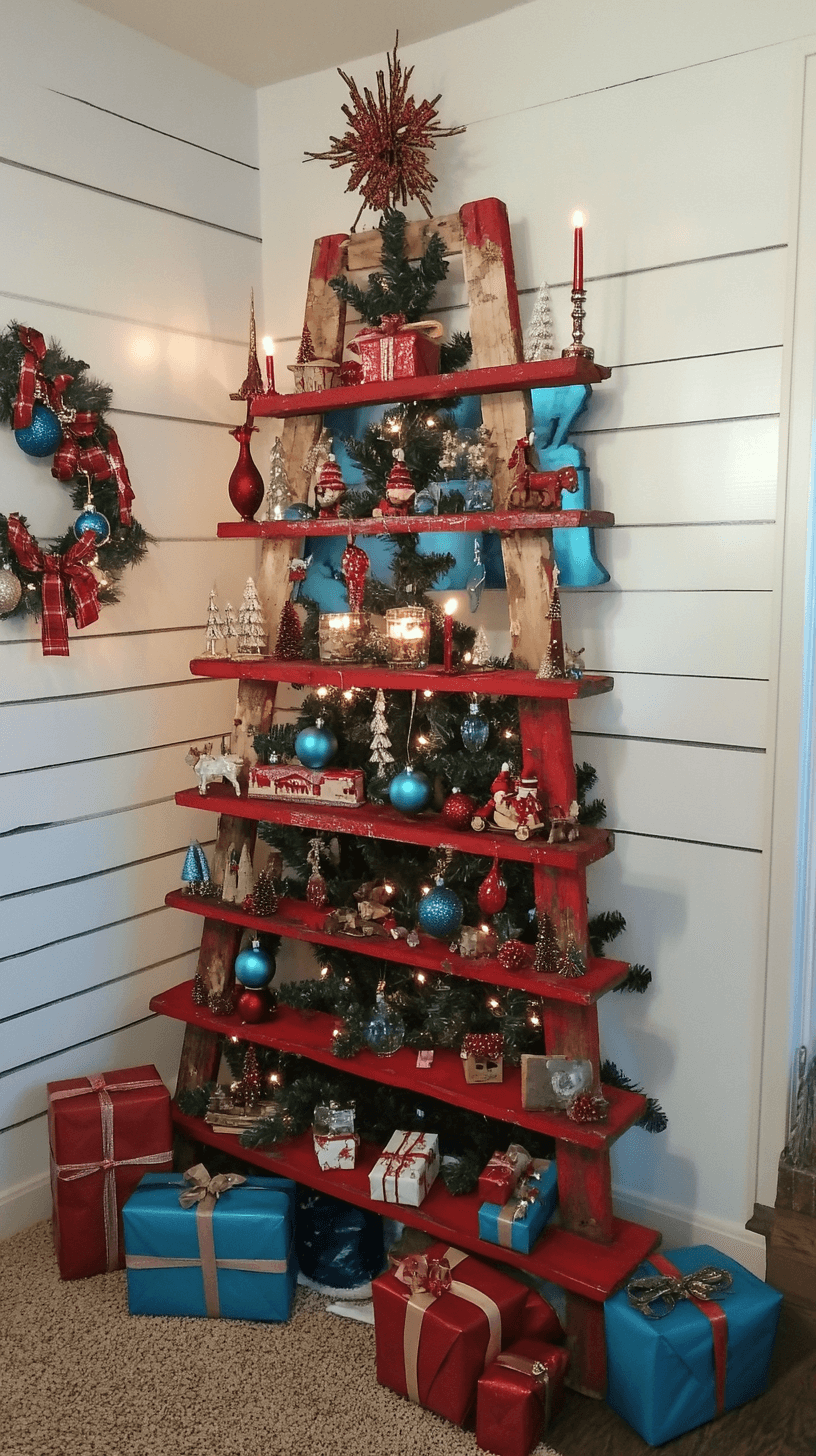 17+ Unique Christmas Ladder Tree Ideas to Inspire Your Holiday Decor