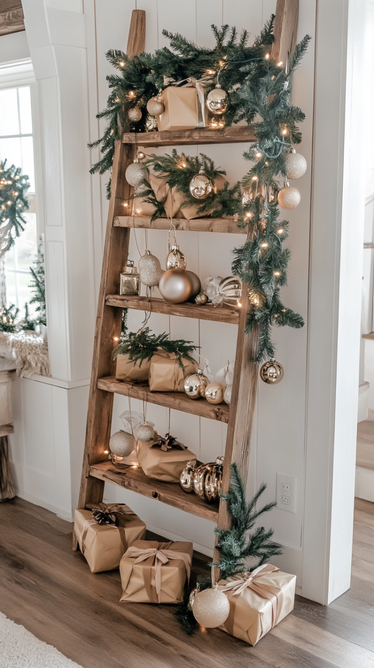 17+ Unique Christmas Ladder Tree Ideas to Inspire Your Holiday Decor