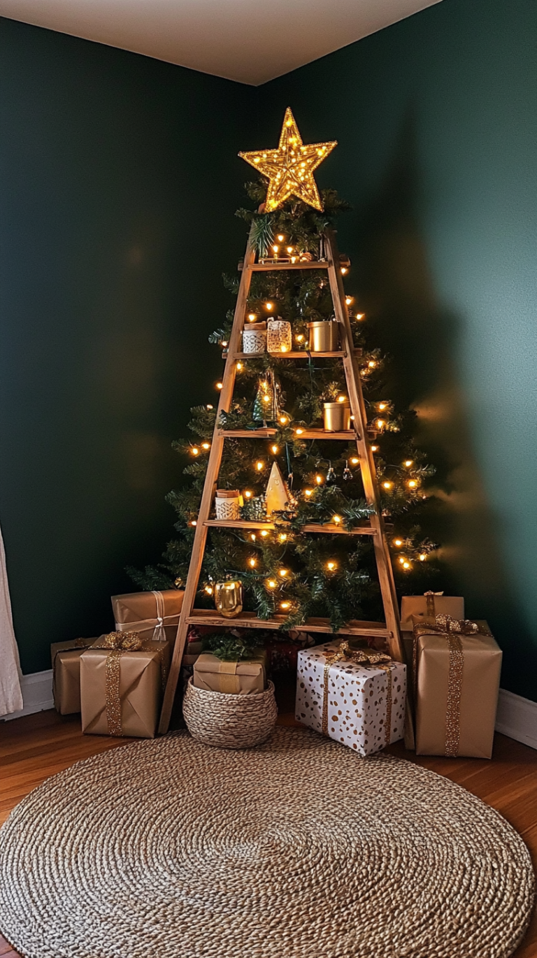 17+ Unique Christmas Ladder Tree Ideas to Inspire Your Holiday Decor