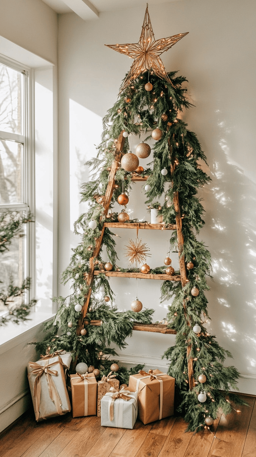 17+ Unique Christmas Ladder Tree Ideas to Inspire Your Holiday Decor