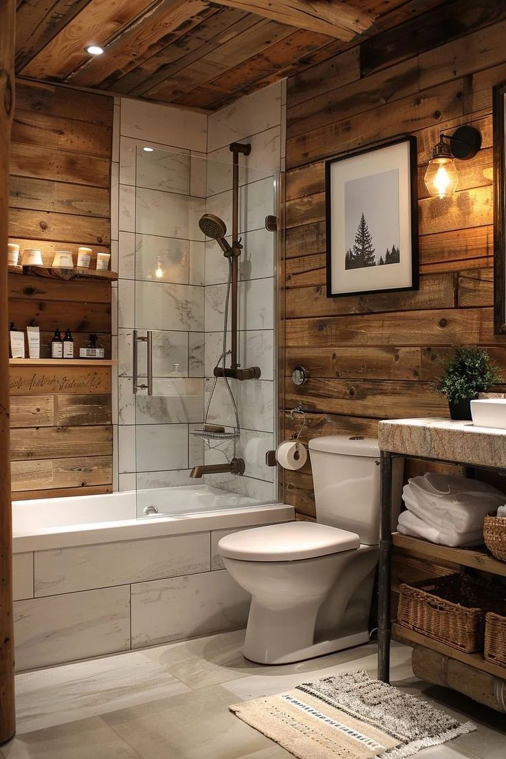 21+ Cozy Rustic Bathroom Design Ideas for a Warm, Relaxing Space ...