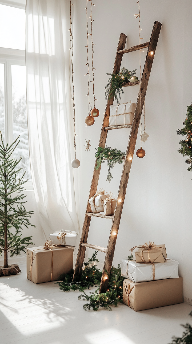 17+ Unique Christmas Ladder Tree Ideas to Inspire Your Holiday Decor
