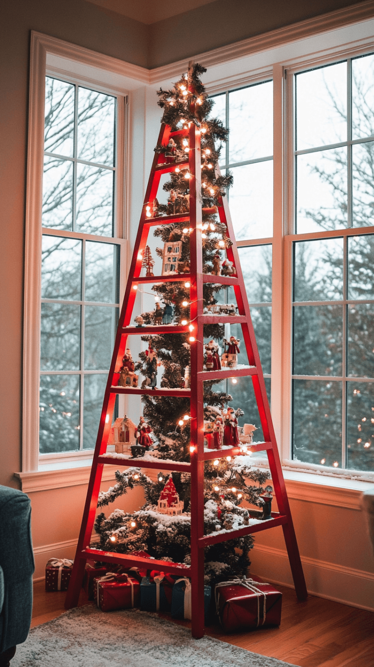 17+ Unique Christmas Ladder Tree Ideas to Inspire Your Holiday Decor