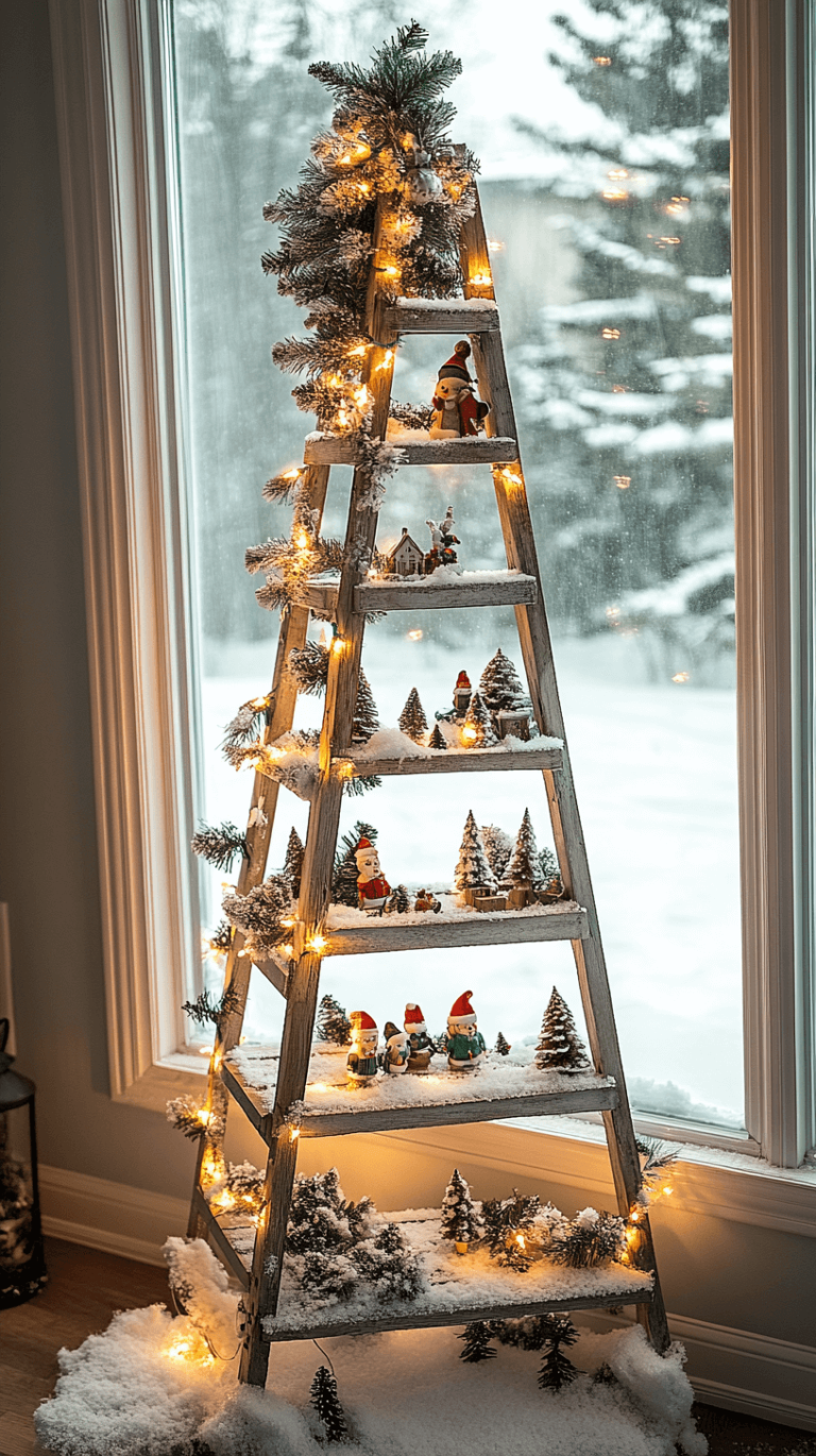 17+ Unique Christmas Ladder Tree Ideas to Inspire Your Holiday Decor