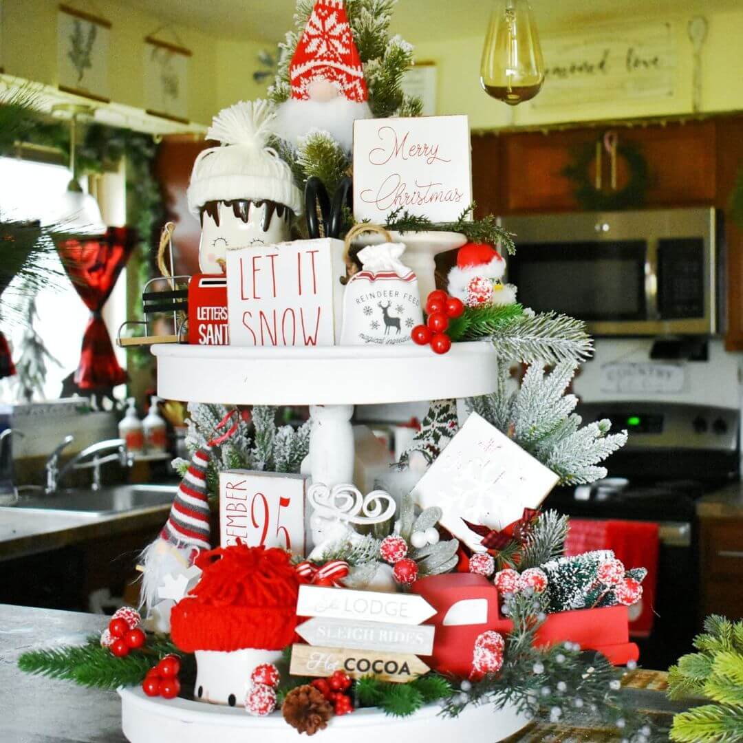 31+ Festive Christmas Tiered Tray Themes: Candy, Santa, and More