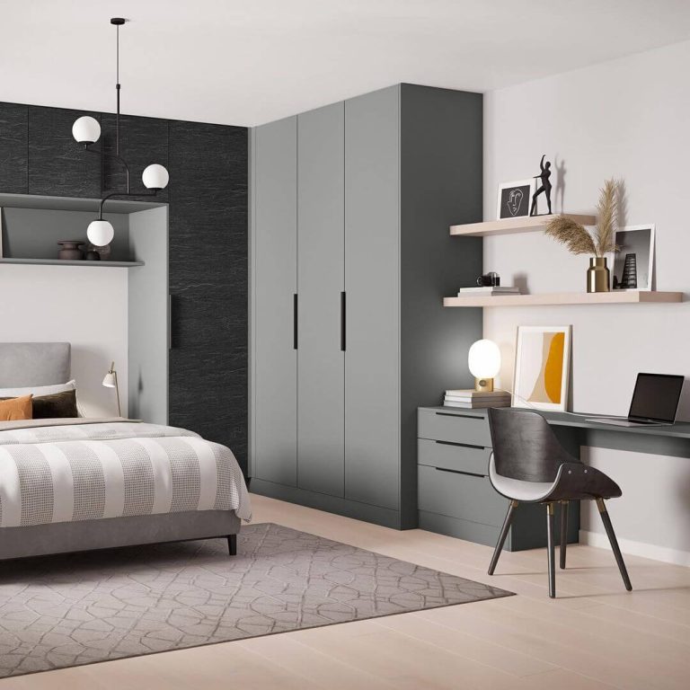 21+ Stylish Bedroom Office Ideas For Productive Remote Work - Evinco Design